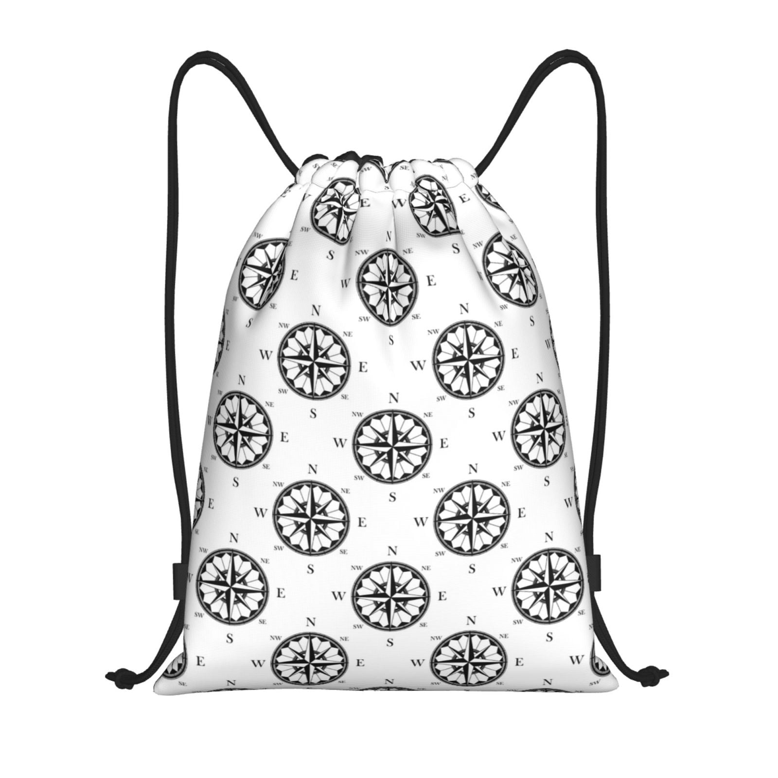 Drawstring Backpack, Retro Compass Light Waterproof Sports Gym Bag Draw ...