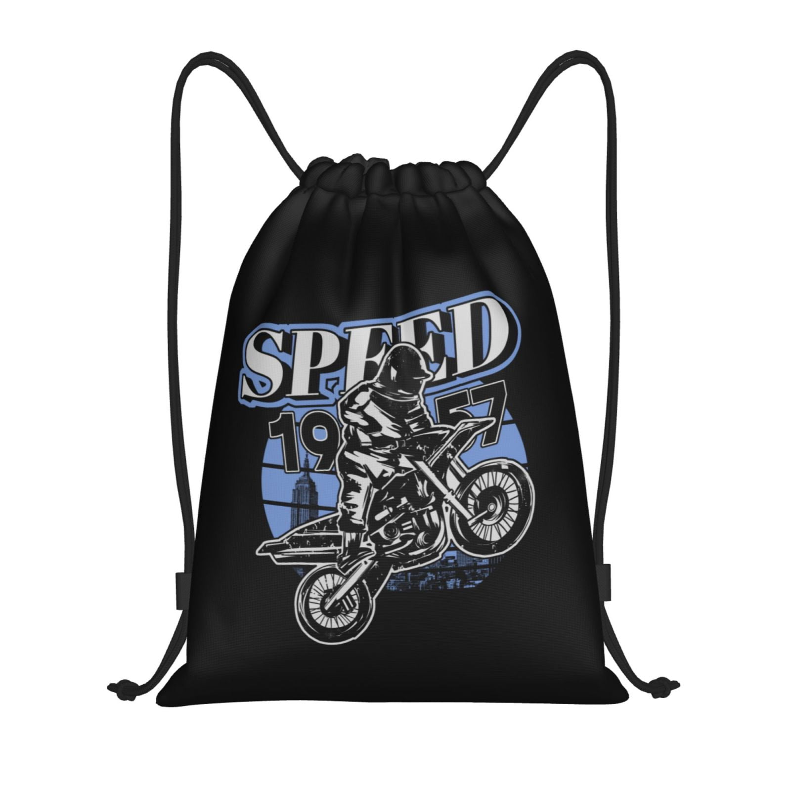 Drawstring Backpack, Retro fashion motorcycle Light Waterproof Sports ...