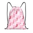Drawstring Backpack, Retro pink Cowgirl boots checkerboard Light ...