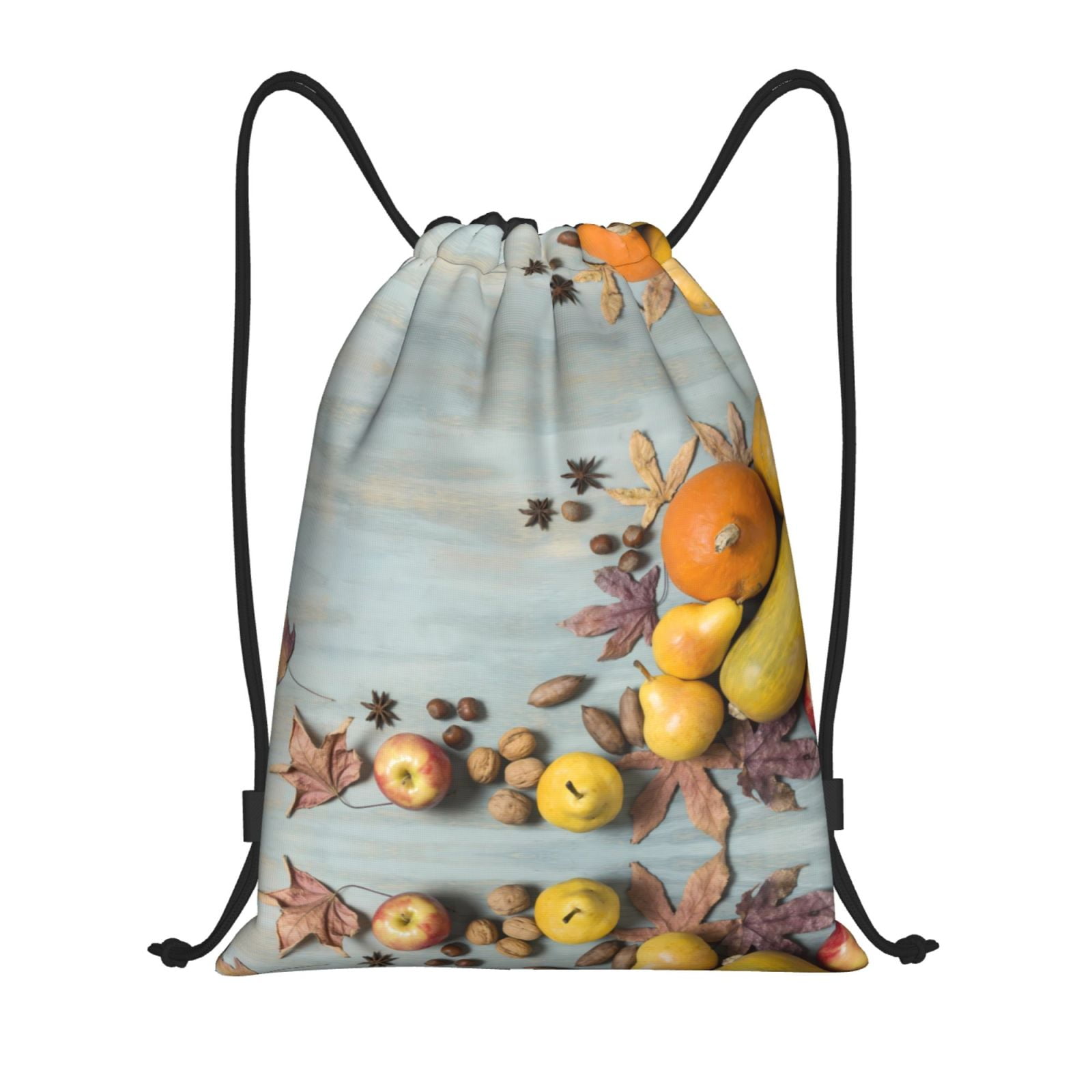 Drawstring Backpack, Rustic Autumn Harvest Light Waterproof Sports Gym ...