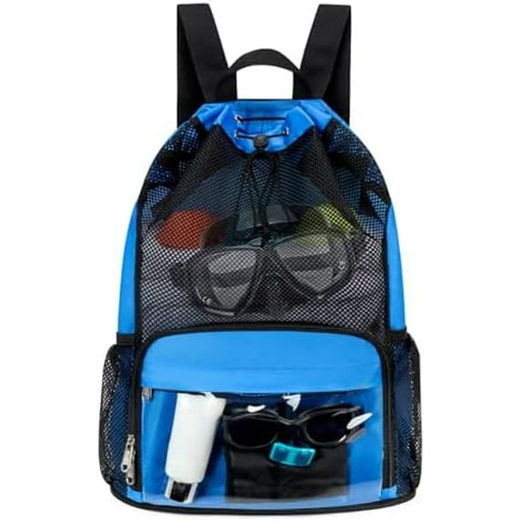 Drawstring Backpack Sandproof Beach Backpack with Shoe Compartment ...