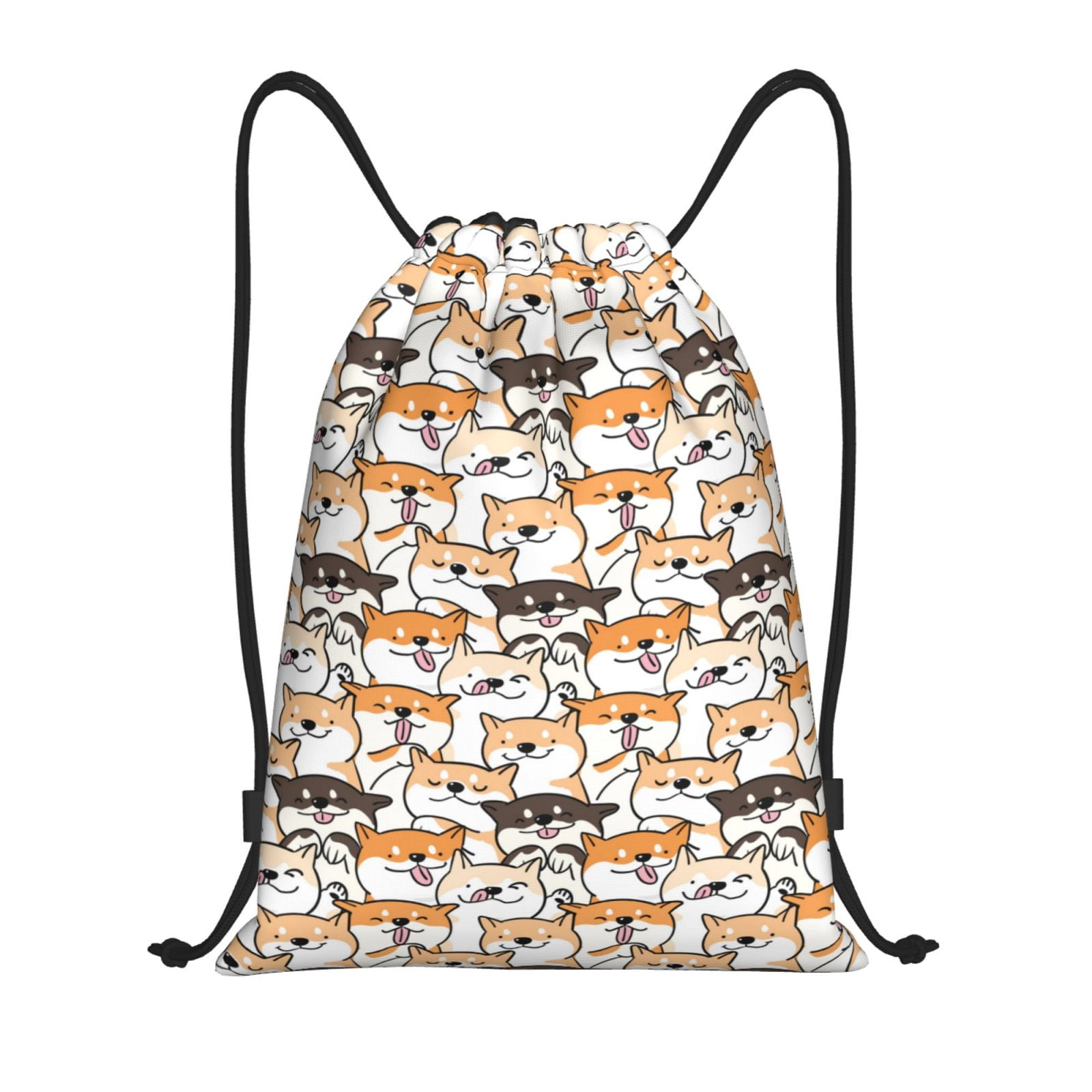 Drawstring Backpack - Shiba Inu Dog Splash Proof Small Drawstring Gym ...