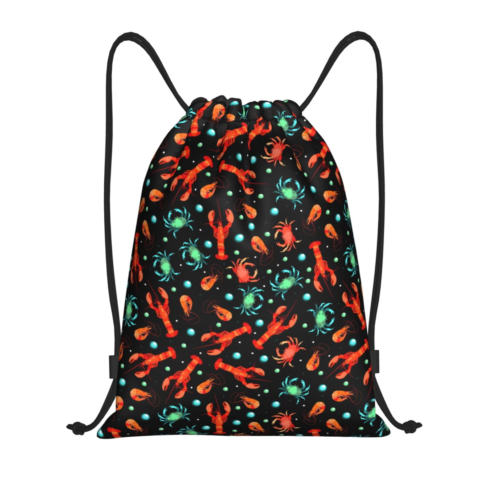 Drawstring Backpack, Shrimp Crab Lobster Light Waterproof Sports Gym ...