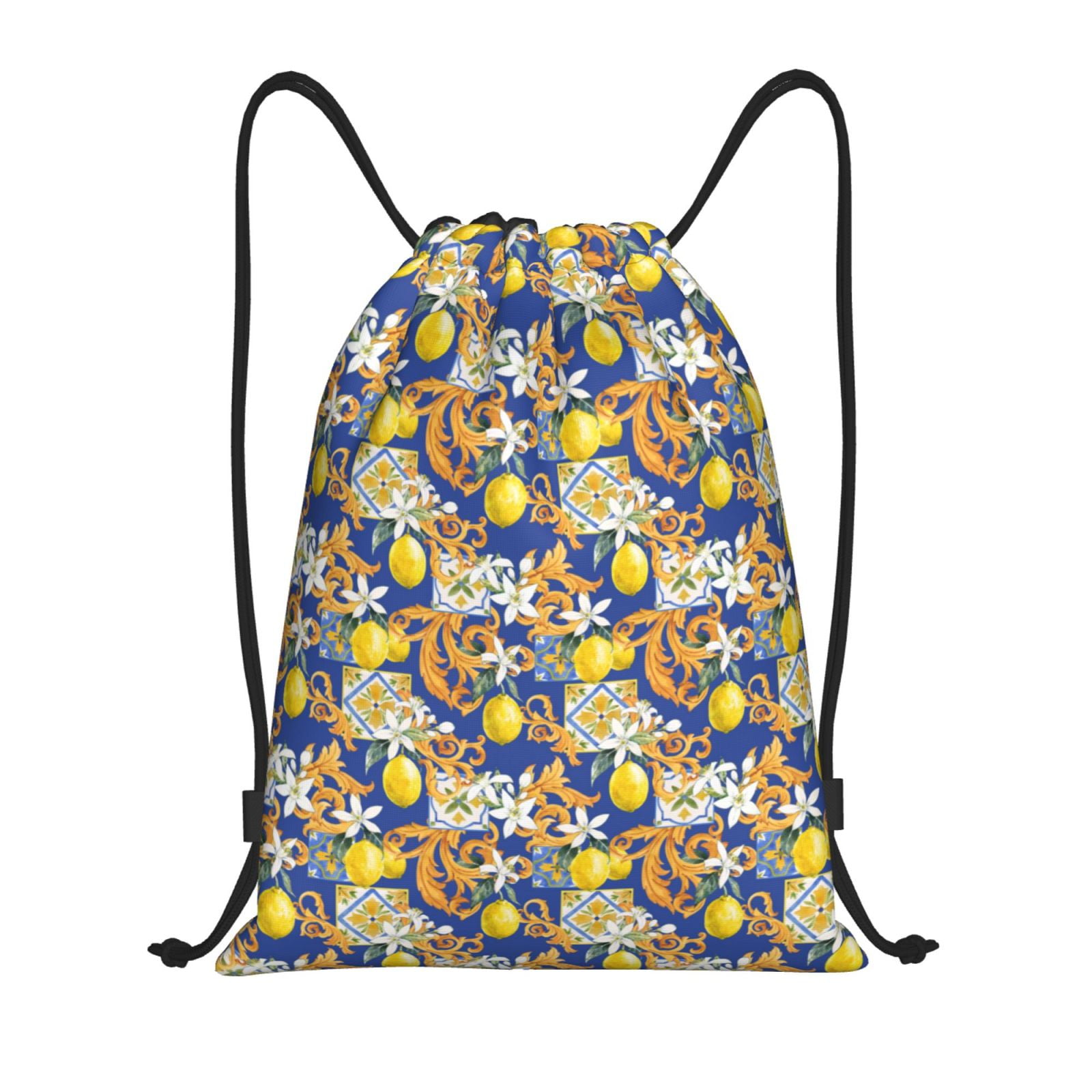 Drawstring Backpack - Sicilian Style Gym Bag for Women Men Water ...