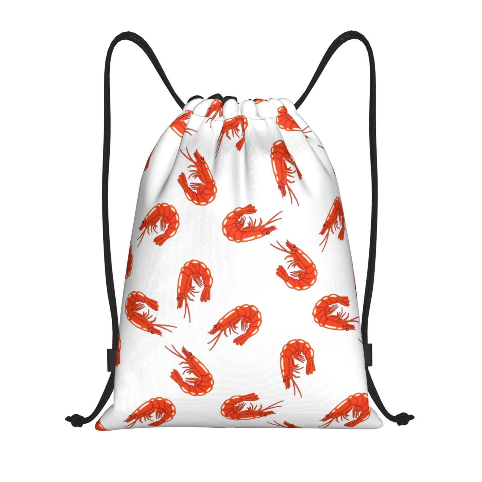 Drawstring Backpack - Simple Red & White Lobster Print Cheer Gym Bag ...