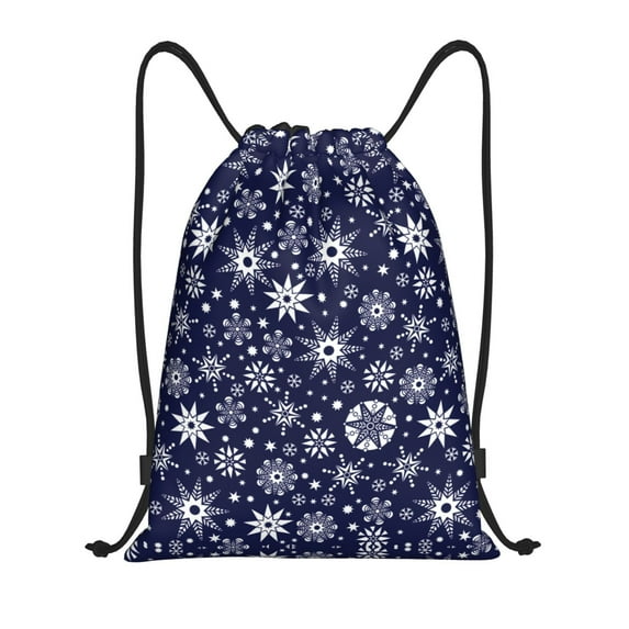 Drawstring Backpack, Snowflakes2 Light Waterproof Sports Gym Bag Draw ...