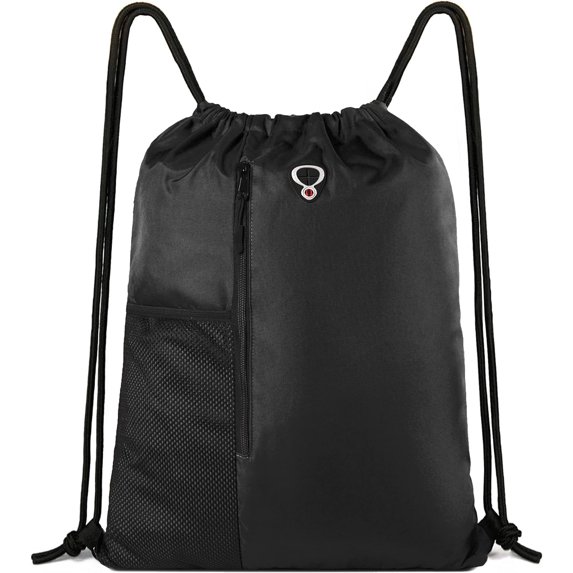 Drawstring Backpack Sports Gym Bag With Shoe Compartment and Two Water ...