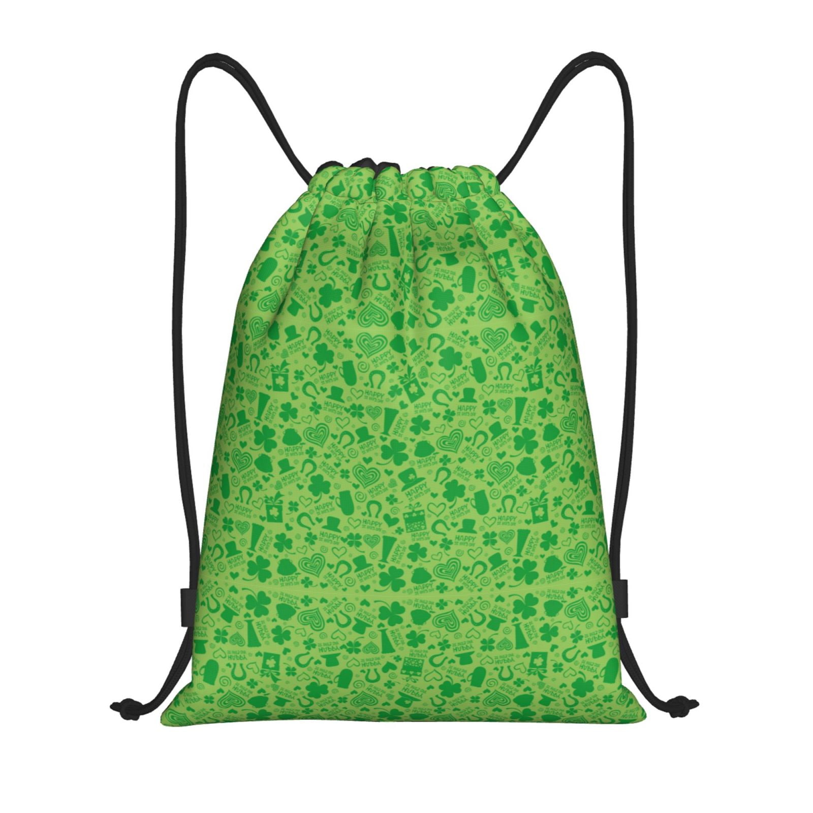 Drawstring Backpack - St Patrick's Day Splash Proof Small Drawstring Gym Bag for Women Men ...