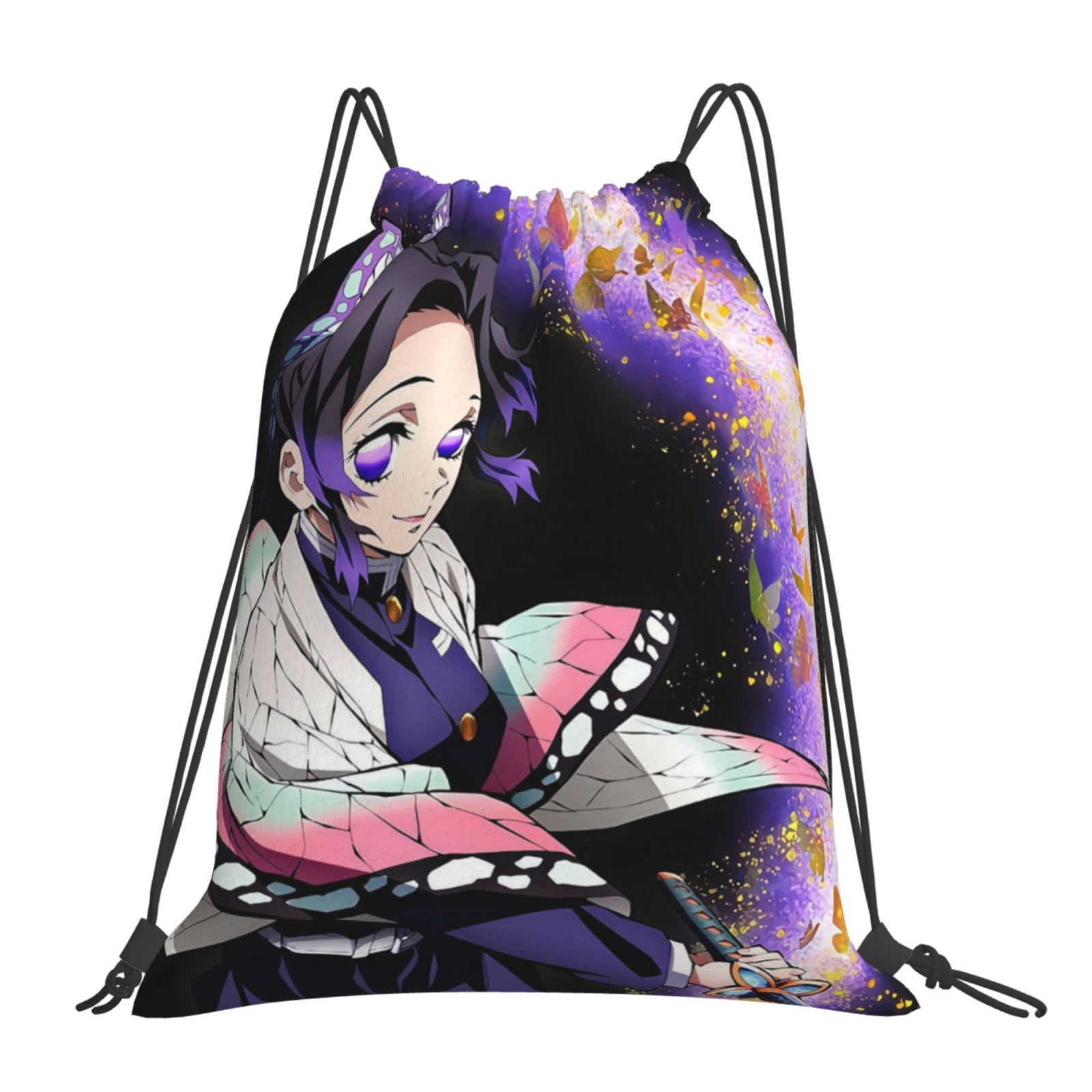Drawstring Backpack String Bag Demon Slayer Kochou Shinobu Sackpack for ...