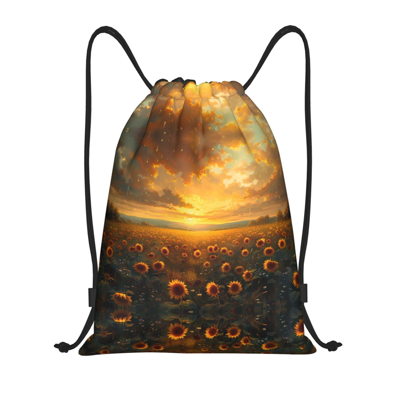 Drawstring Backpack Sunflower Sunset Rainfall Sports Gym Bag for Men ...
