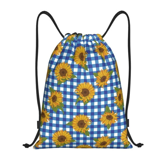 Drawstring Backpack - Sunflowers Square Splash Proof Small Drawstring ...