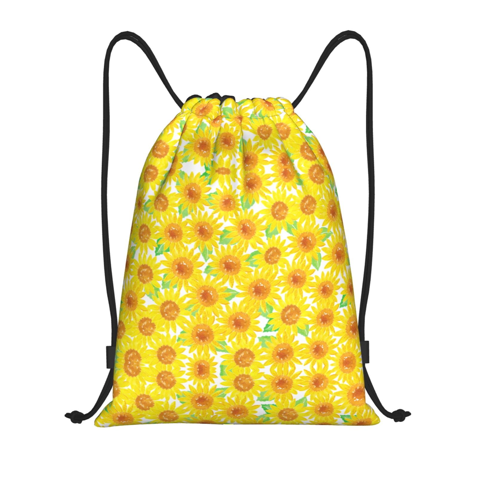 Drawstring Backpack - Sunflowers2 Splash Proof Small Drawstring Gym Bag ...