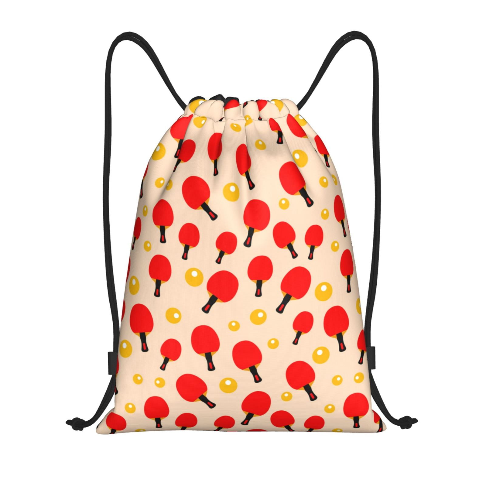 Drawstring Backpack - Table Tennis Rackets 1 Splash Proof Small Drawstring Gym Bag for Women Men ...