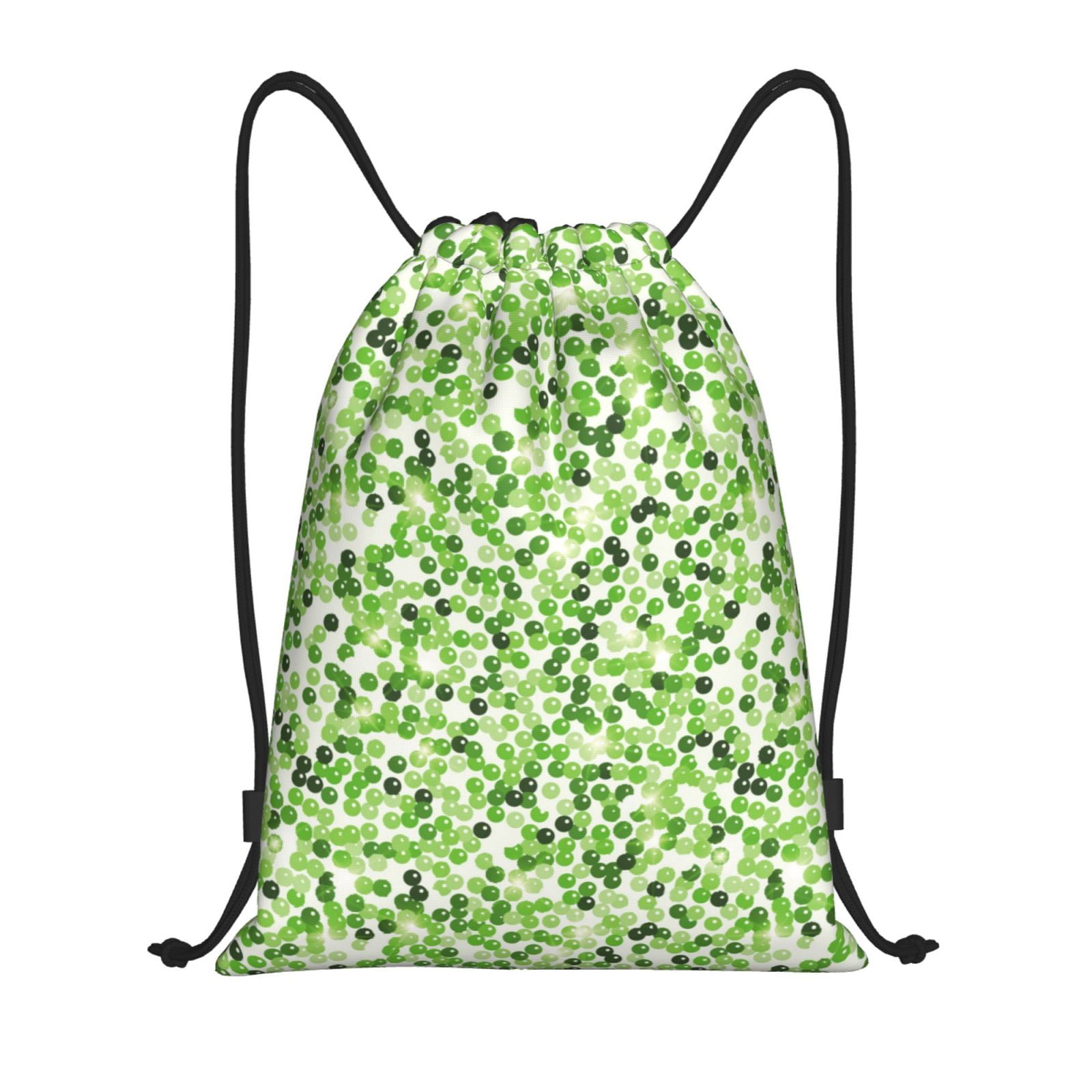 Drawstring Backpack - Teal Glitter Patterns Gym Bag for Women Men Water ...