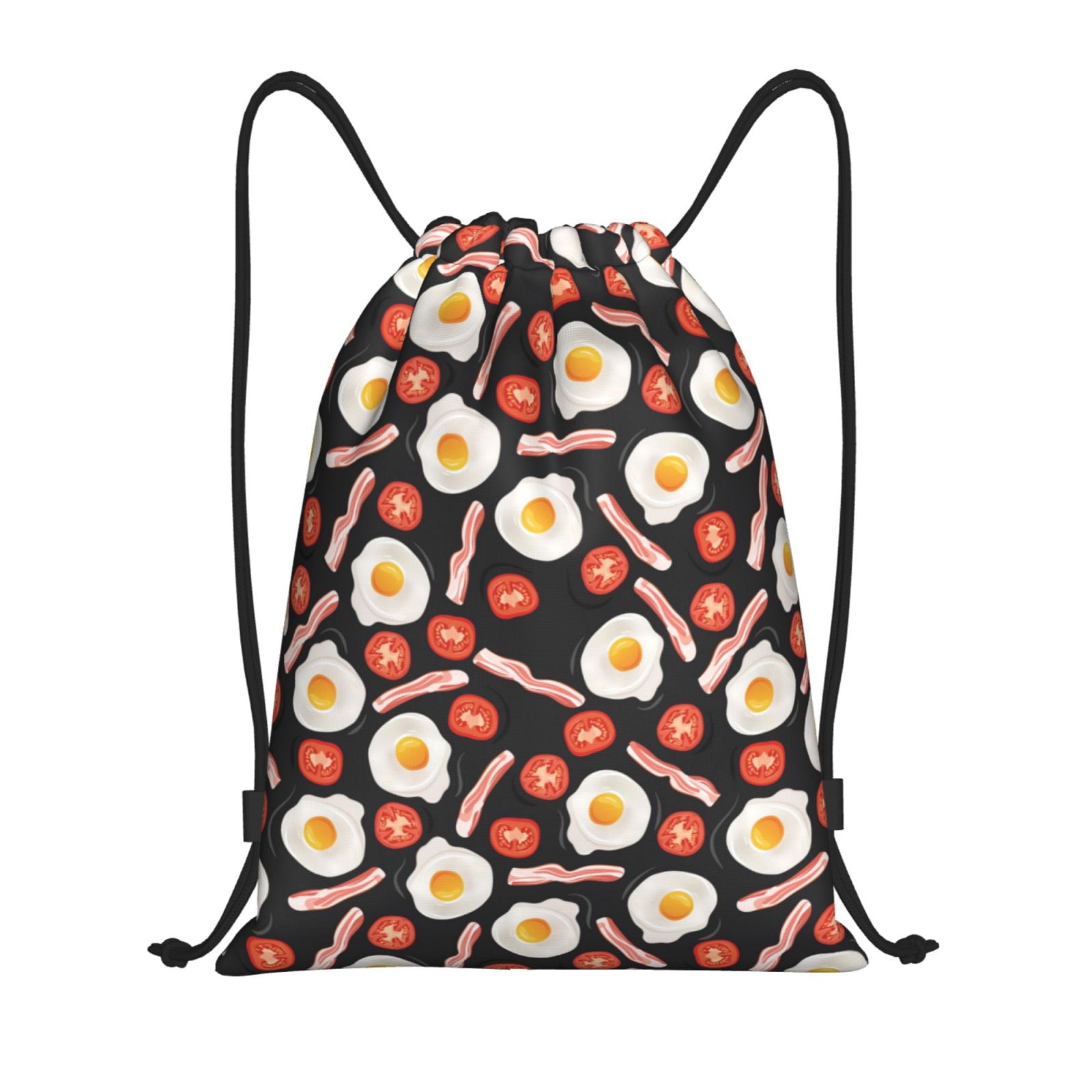 Drawstring Backpack, Tomato Bacon Omelette Light Waterproof Sports Gym ...