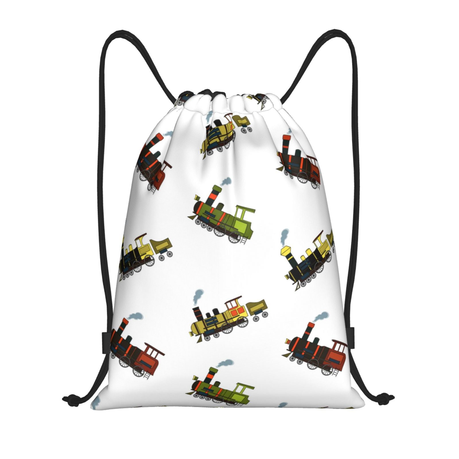 Drawstring Backpack - Train colorful Pattern Splash Proof Small ...