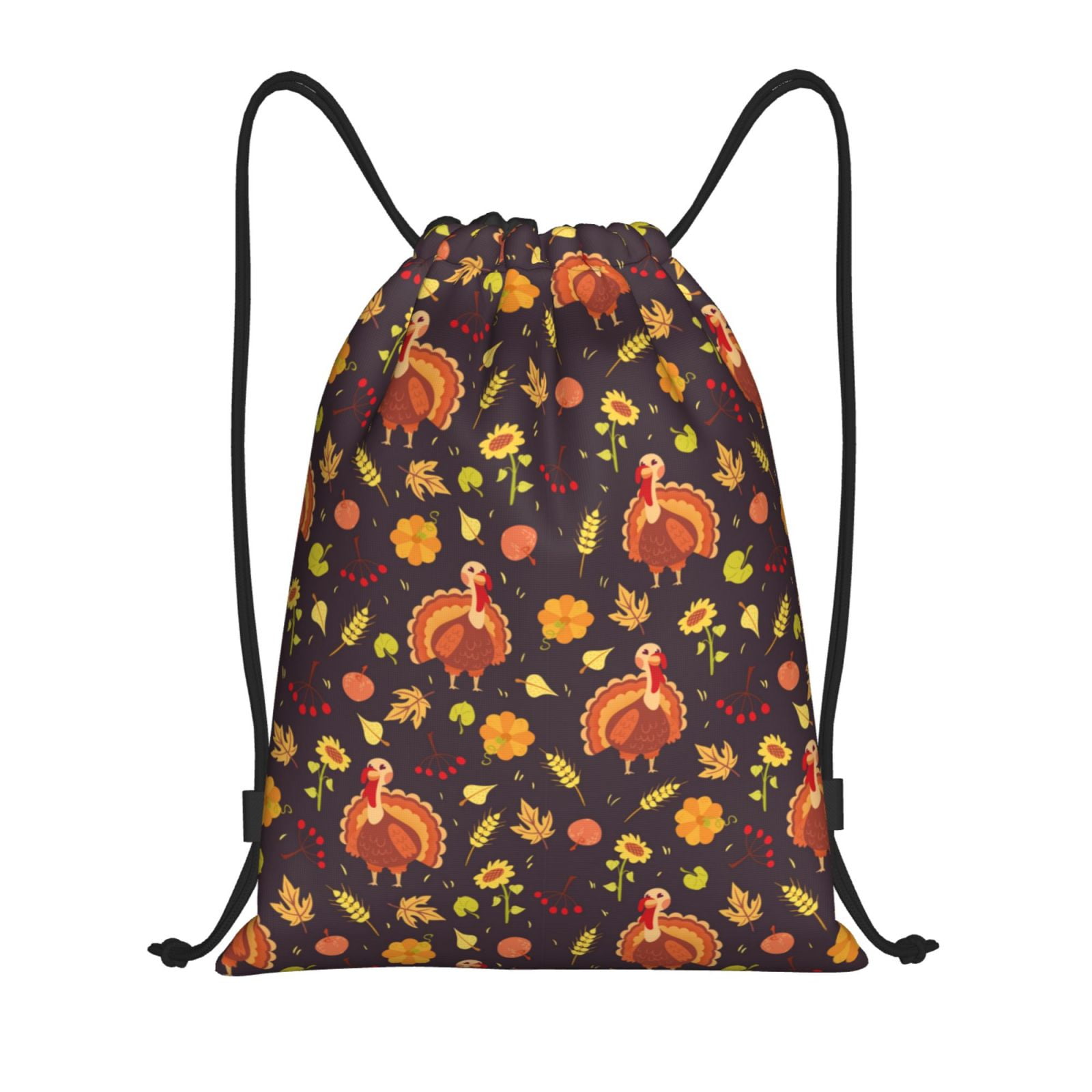 Drawstring Backpack - Turkey Bird Gym Bag for Women Men Water Resistant ...