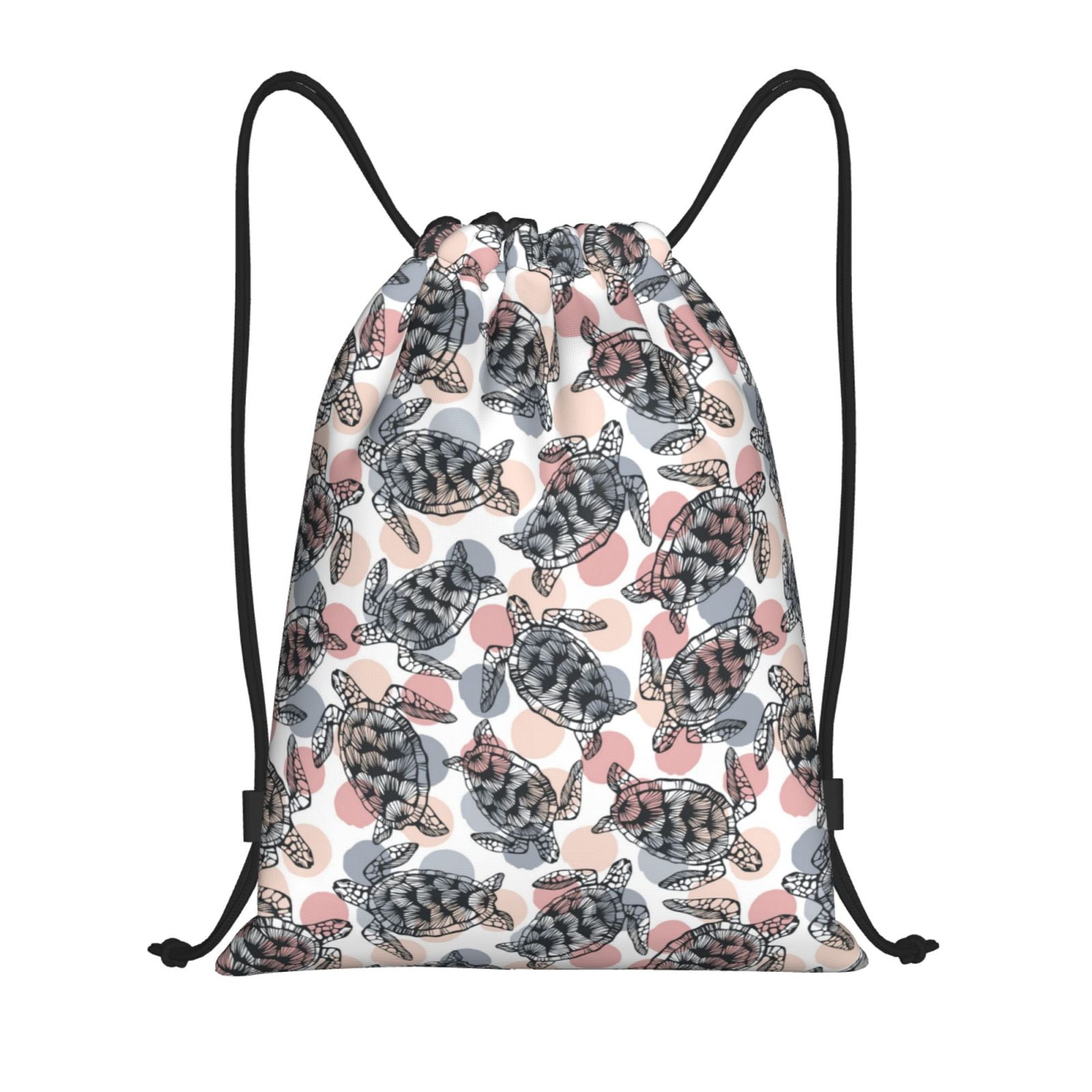 Drawstring Backpack, Turtle print Light Waterproof Sports Gym Bag Draw ...