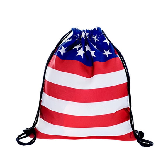 Drawstring Backpack - USA Flag Print star Splash Proof Small Drawstring ...