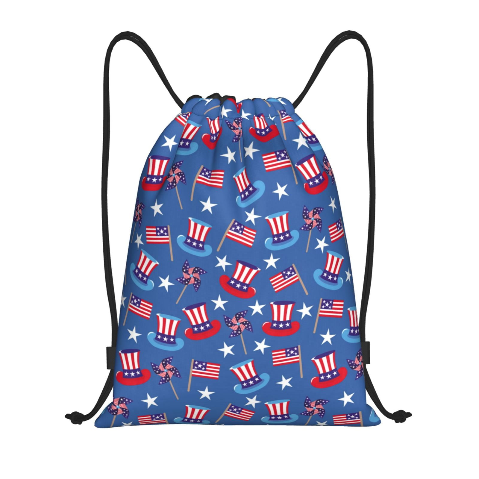 Drawstring Backpack - USA Flag windmill Print Gym Bag for Women Men ...