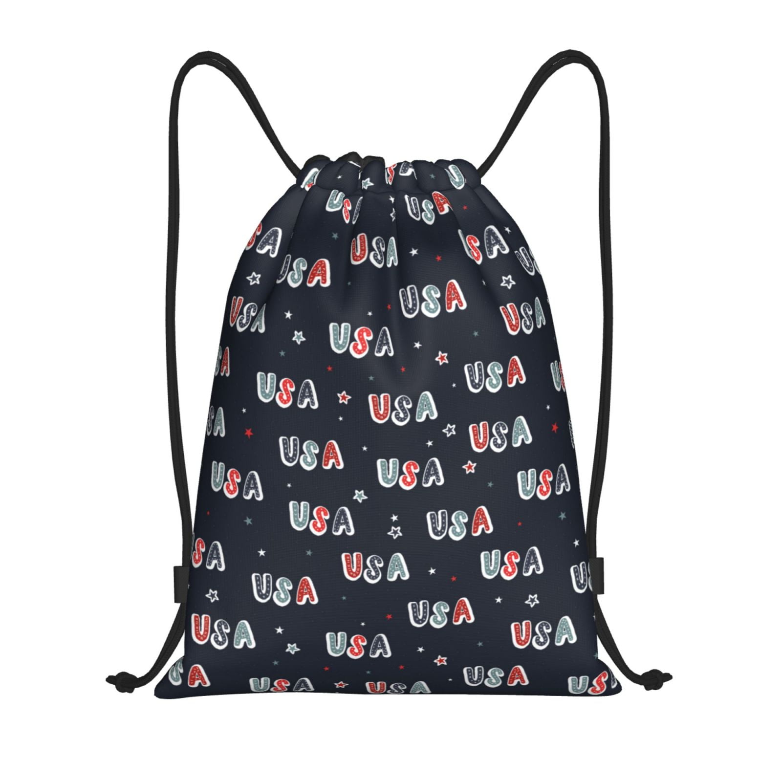 Drawstring Backpack - USA Gym Bag for Women Men Water Resistant ...