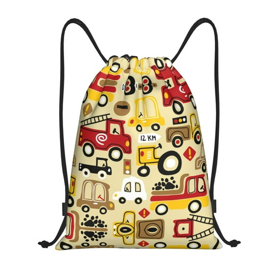 Drawstring Backpack, Vehicles Light Waterproof Sports Gym Bag Draw ...