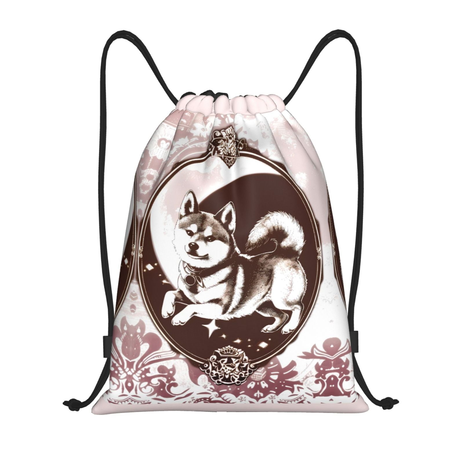 Drawstring Backpack, Vintage Husky Dog Light Waterproof Sports Gym Bag ...
