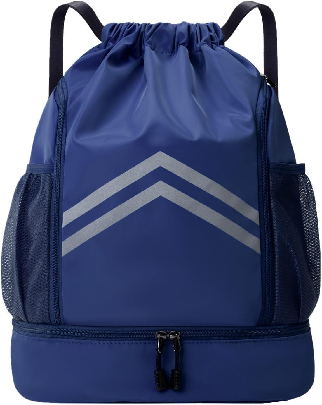 Drawstring Backpack - Water Resistant Gym Bag with Shoes Compartment ...
