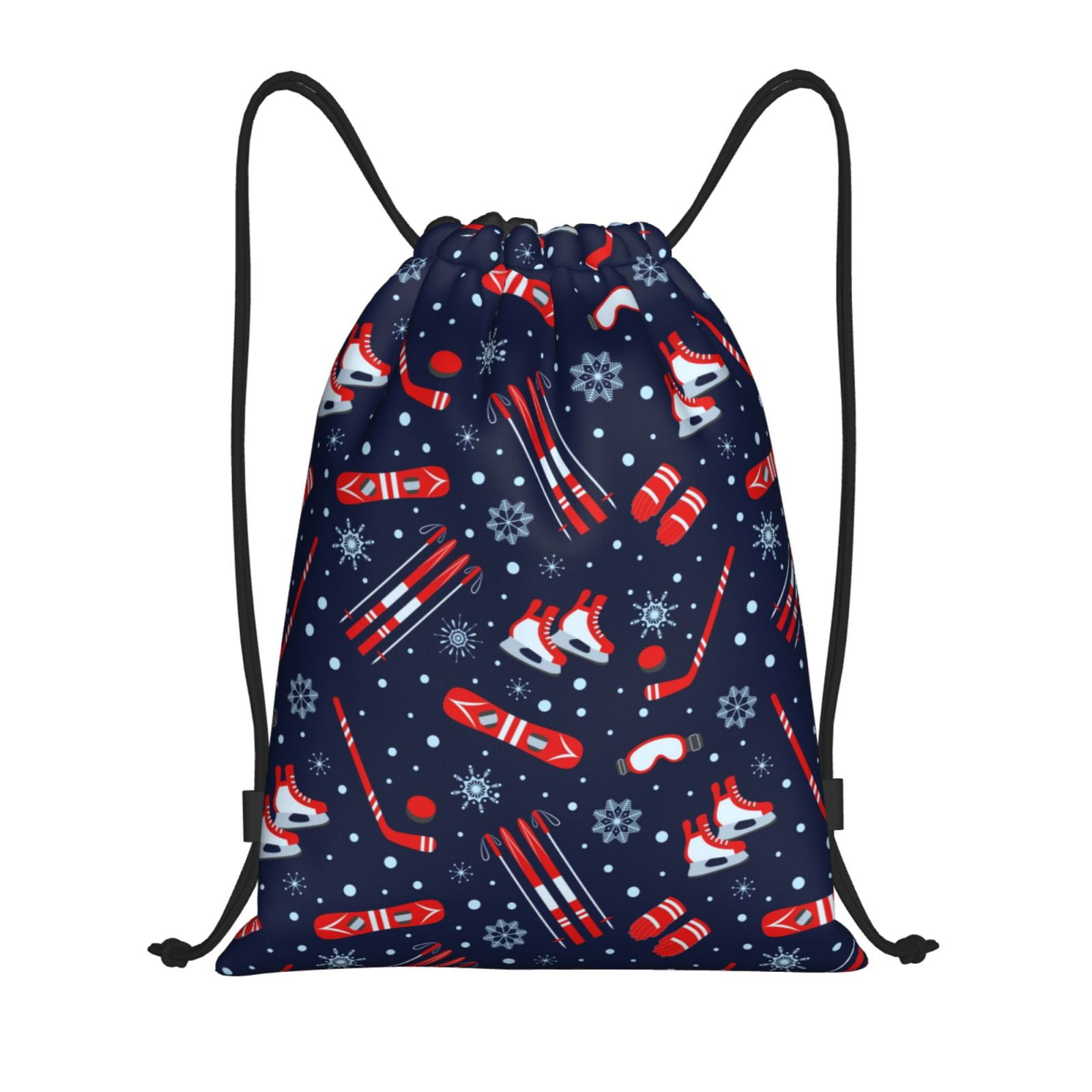 Drawstring Backpack, Winter Sports Fun Pattern Light Waterproof Sports ...