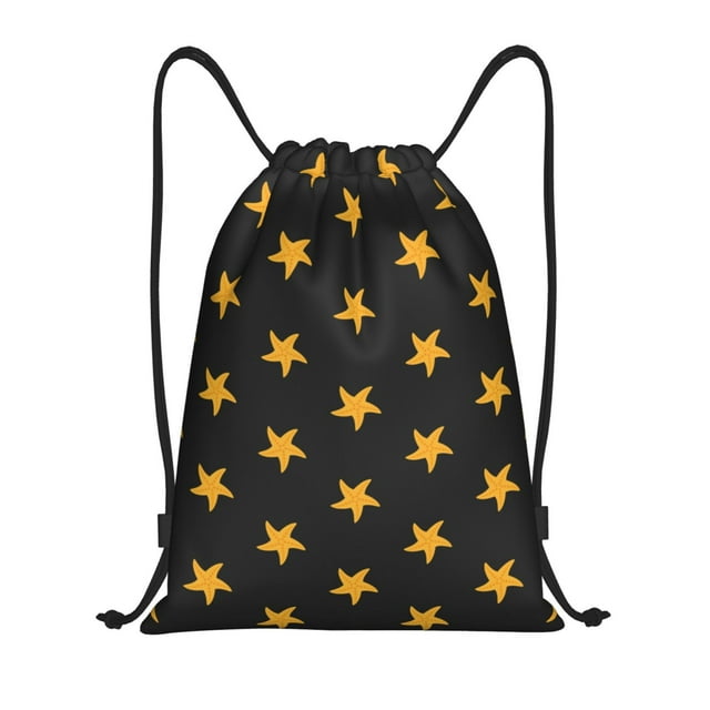 Drawstring Backpack - Yellow Starfish Cheer Gym Bag for Women Men ...