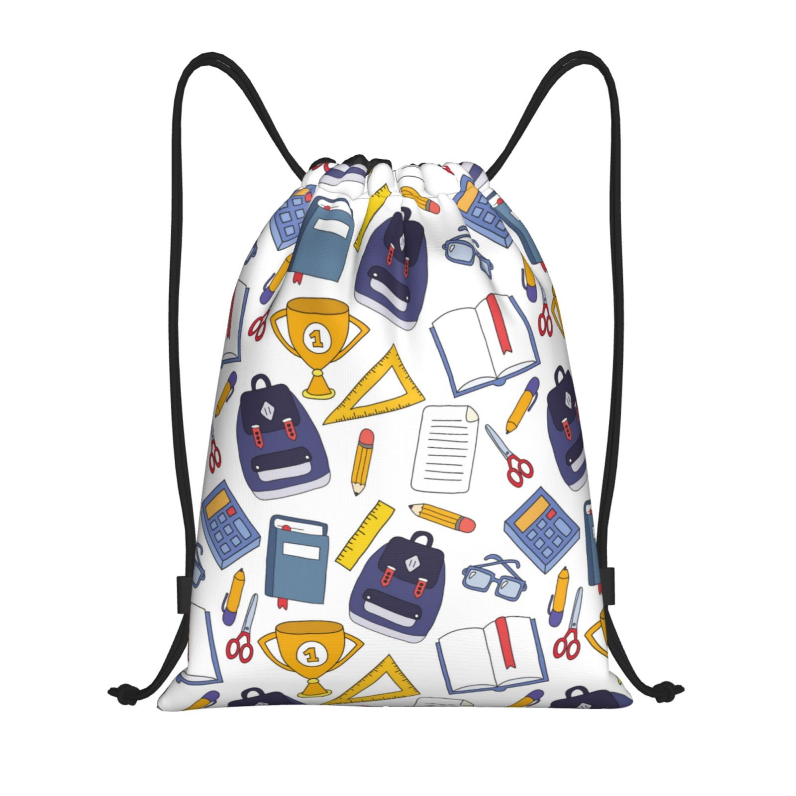 Drawstring Backpack - bag ruler pen Print Gym Bag for Women Men Water ...