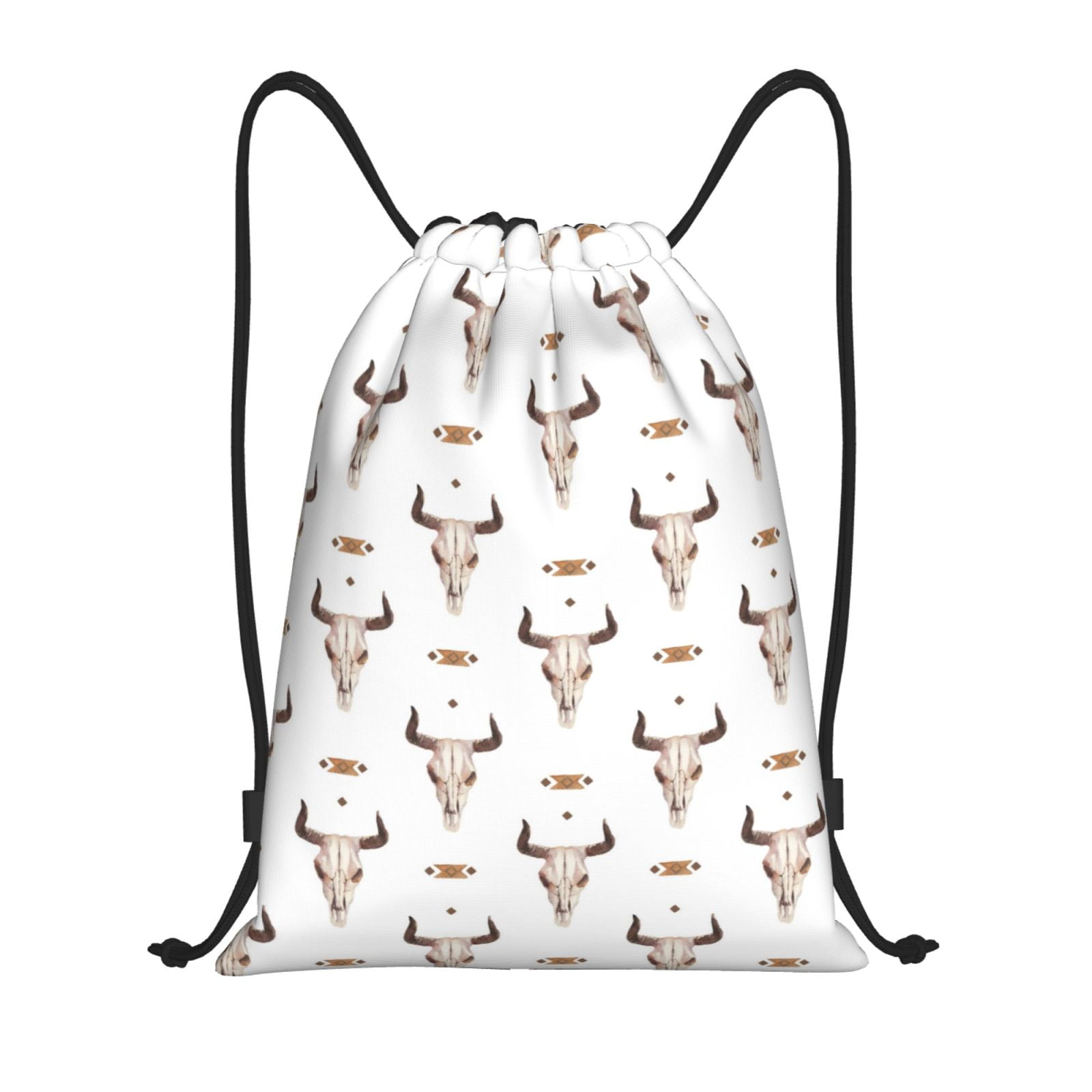 Drawstring Backpack boho cow skull Indian style Sports Gym Bag for Men ...