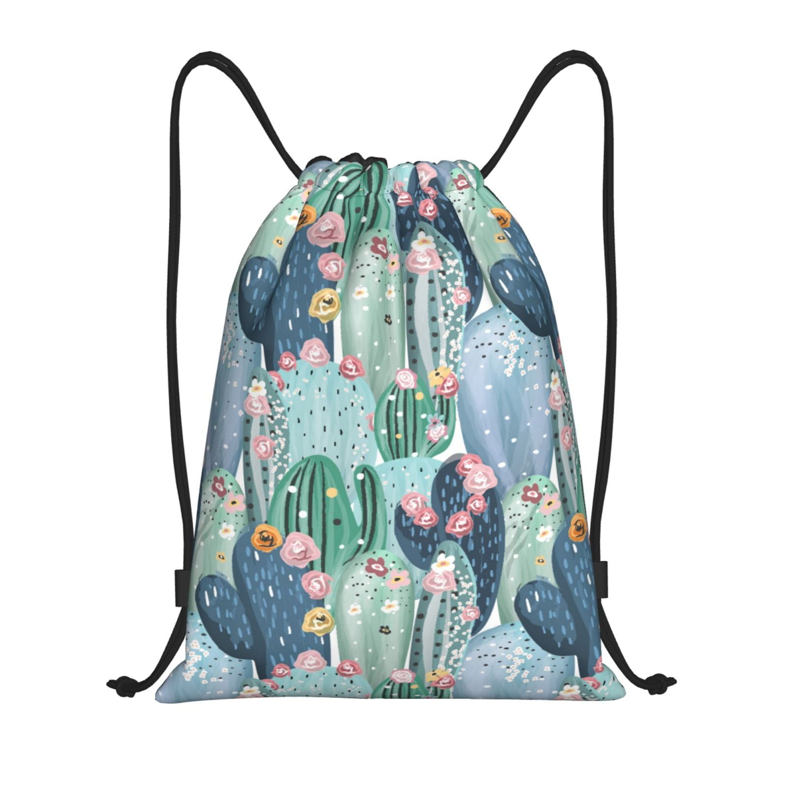 Drawstring Backpack cartoon Cactus blooming Sports Gym Bag for Men ...