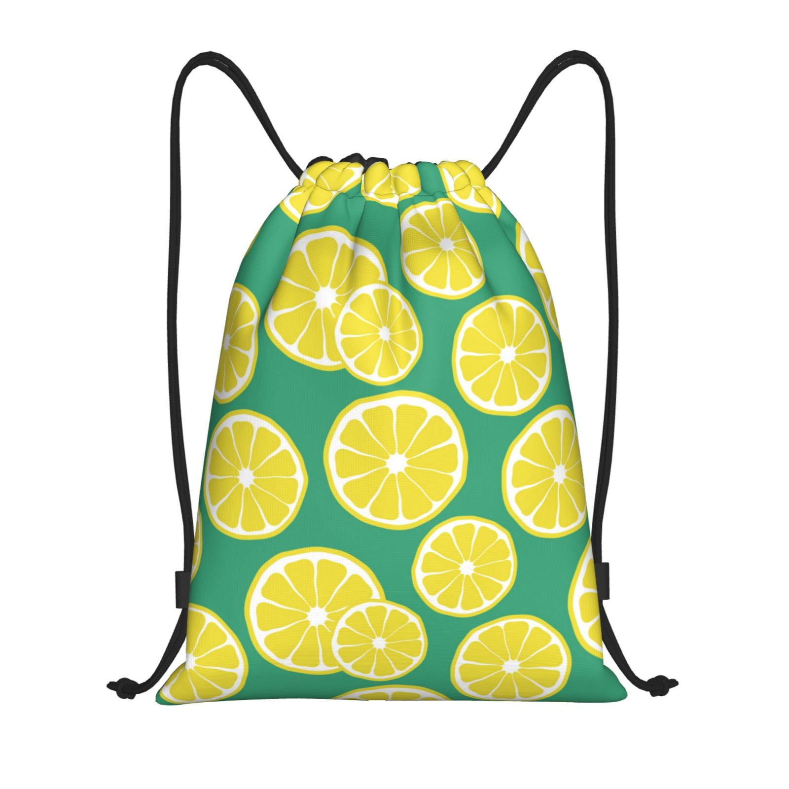 Drawstring Backpack, cartoon Lemon green Light Waterproof Sports Gym ...