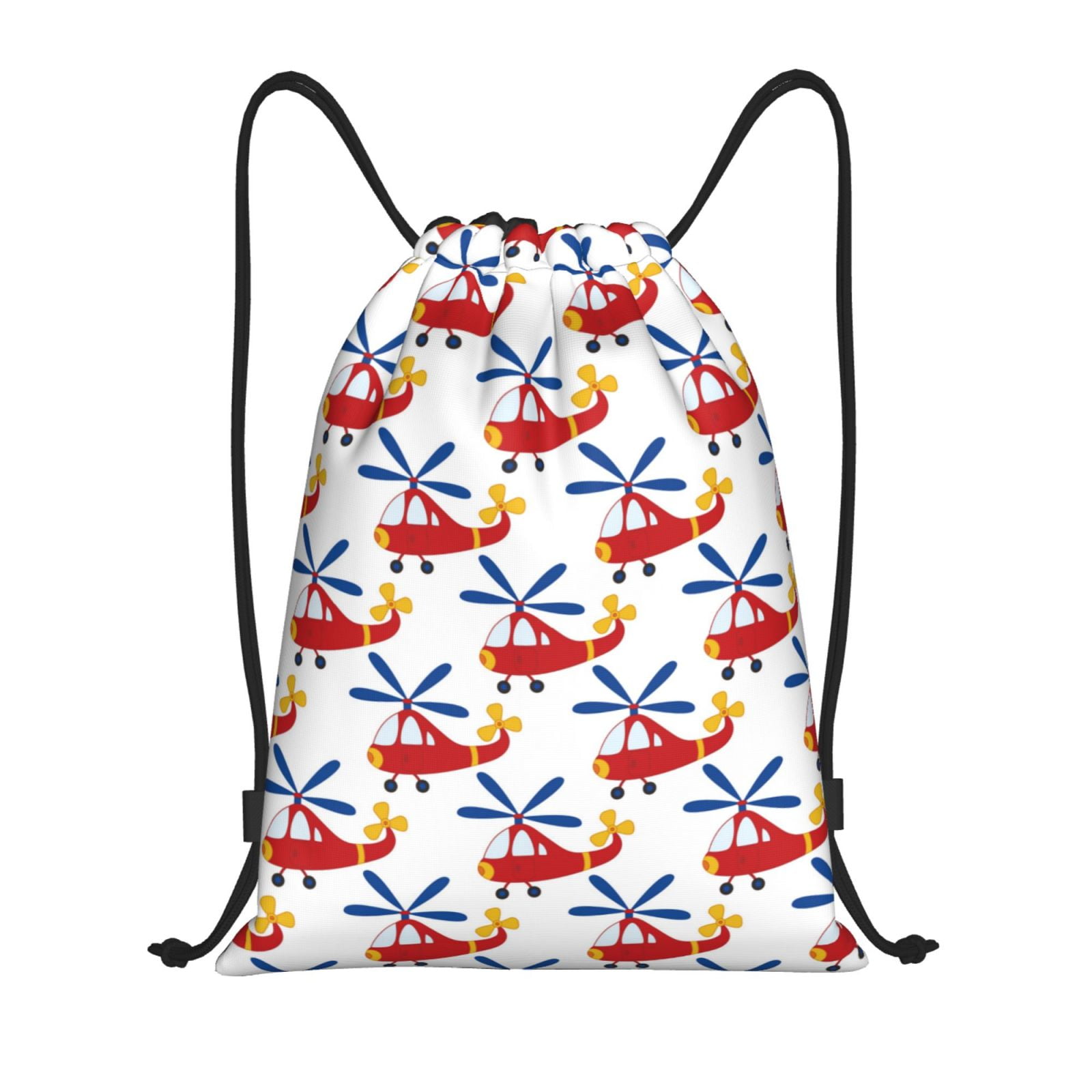 Drawstring Backpack, cartoon helicopter Light Waterproof Sports Gym Bag ...