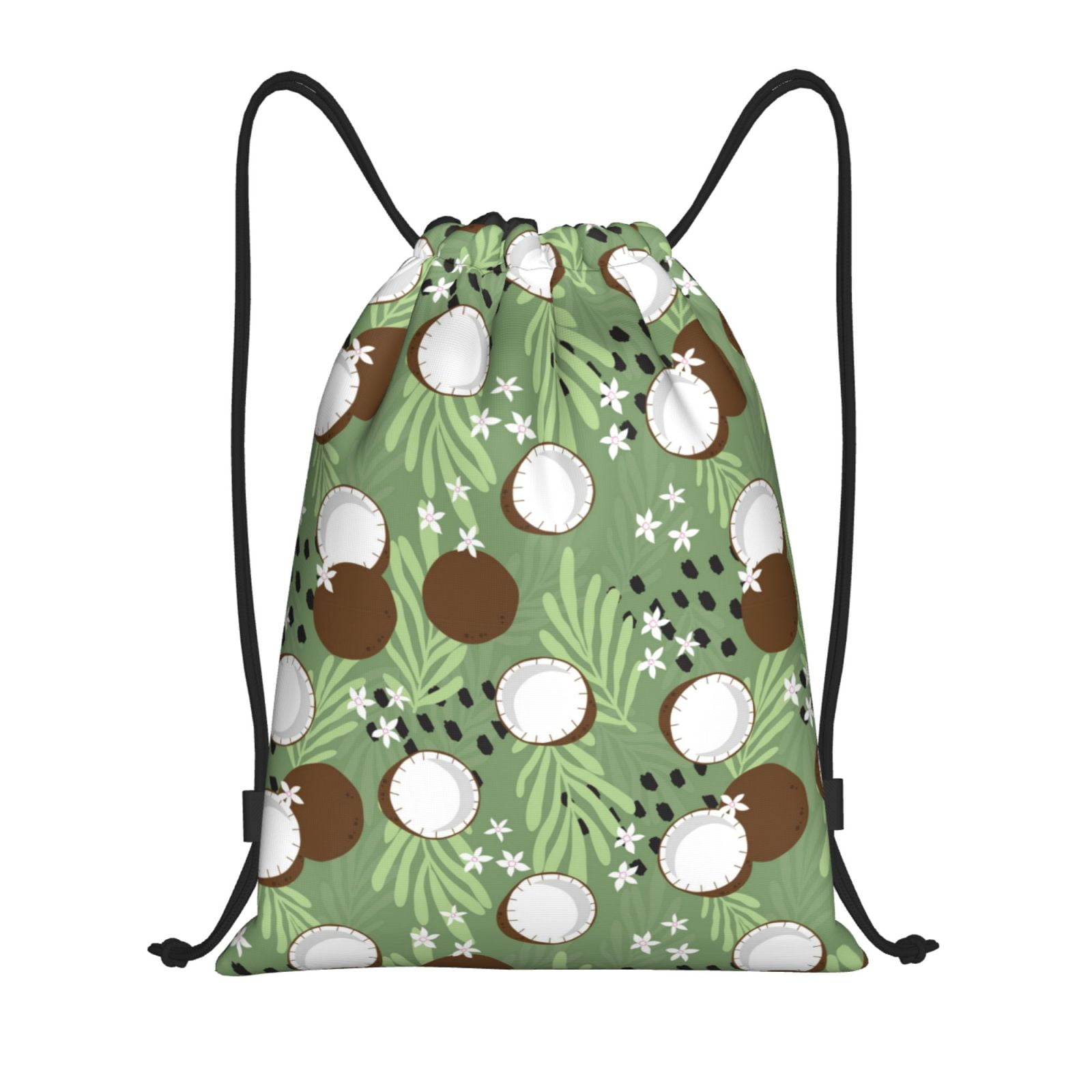 Drawstring Backpack, coconut leaves Light Waterproof Sports Gym Bag ...