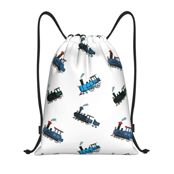 Drawstring Backpack, color Train Pattern Light Waterproof Sports Gym ...