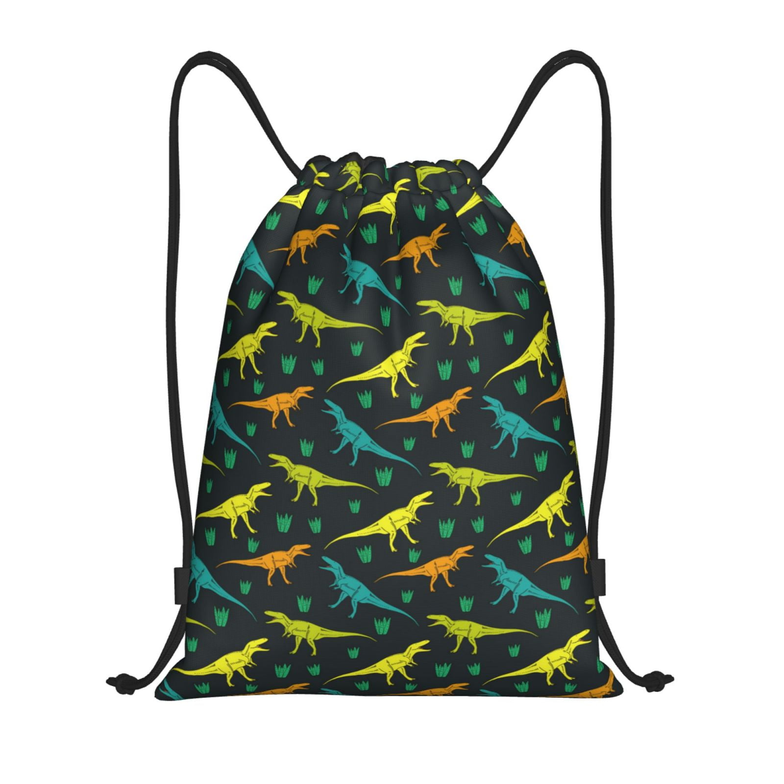 Drawstring Backpack - colorful Dinosaur print A Splash Proof Small ...