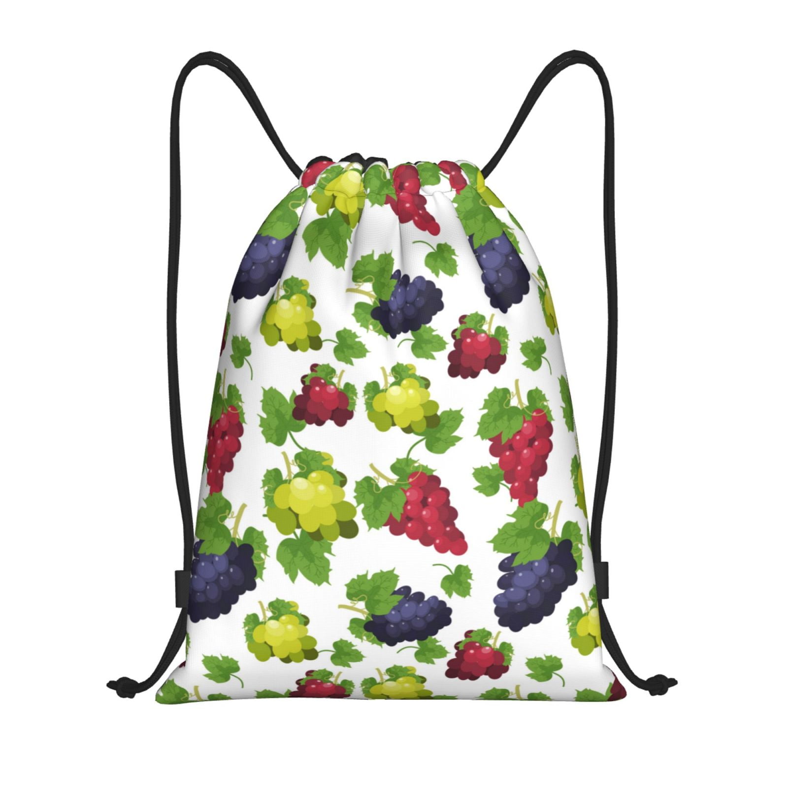 Drawstring Backpack - colorful Grape leaf Splash Proof Small Drawstring ...