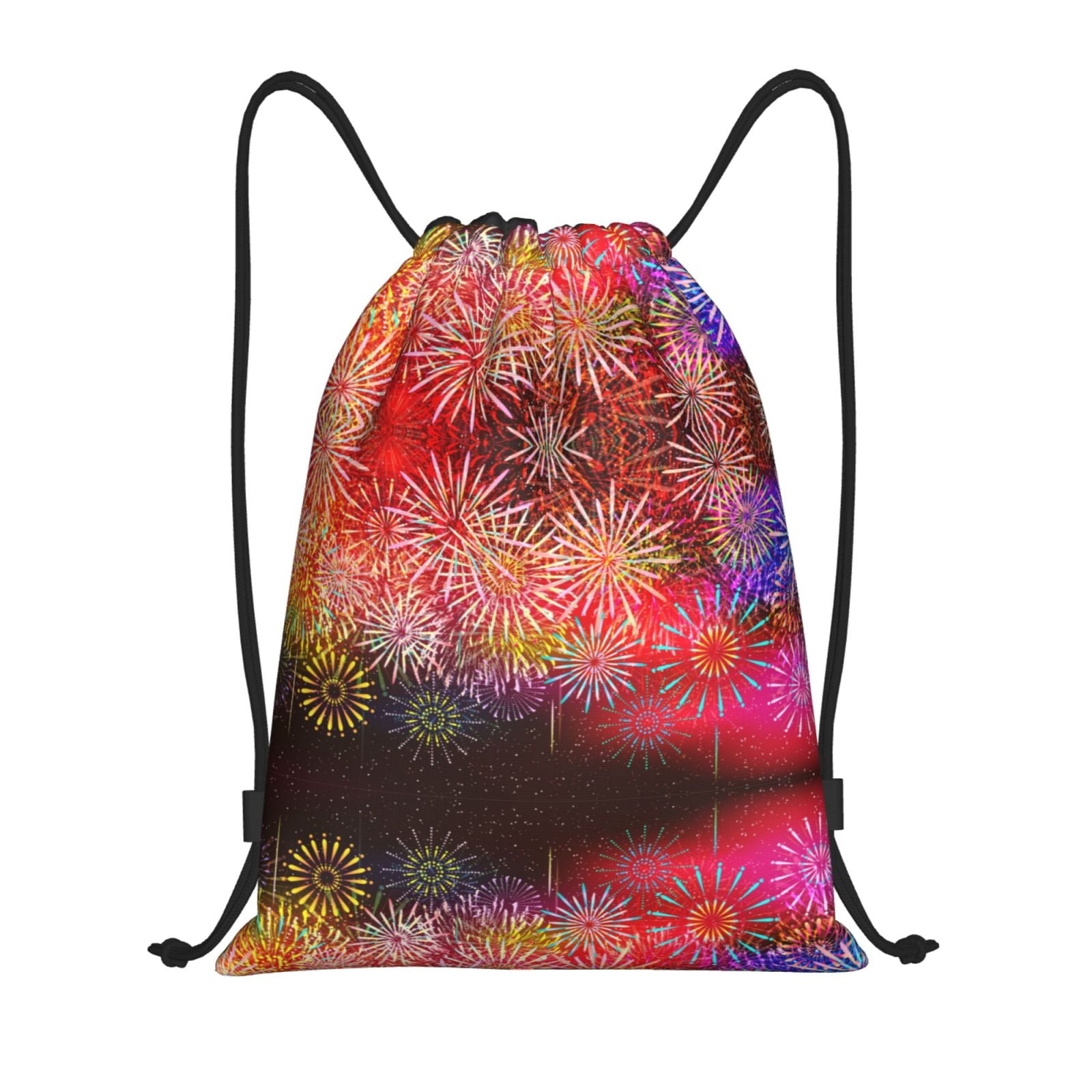 Drawstring Backpack - colorful fire Splash Proof Small Drawstring Gym ...