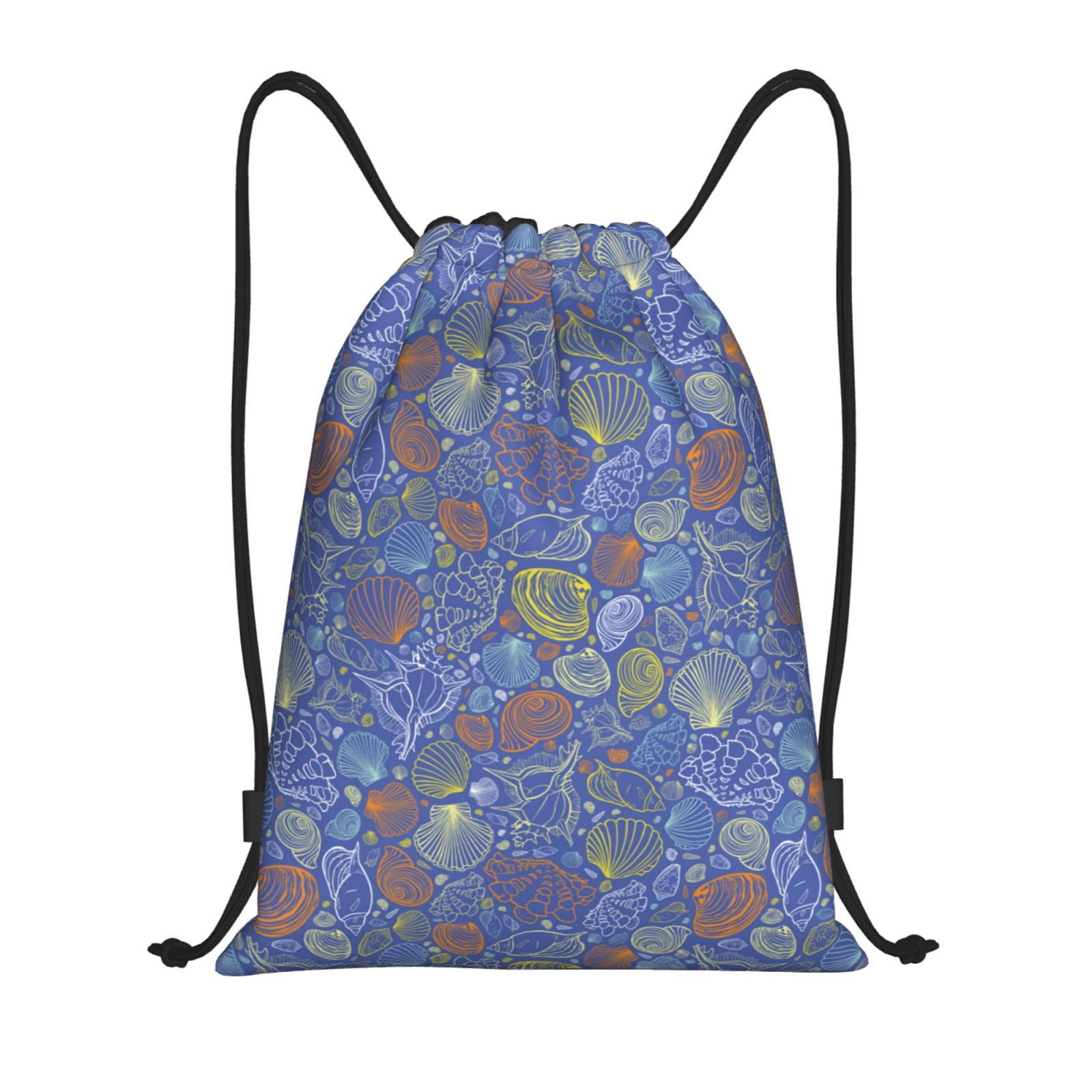 Drawstring Backpack, colourful seashells Light Waterproof Sports Gym ...