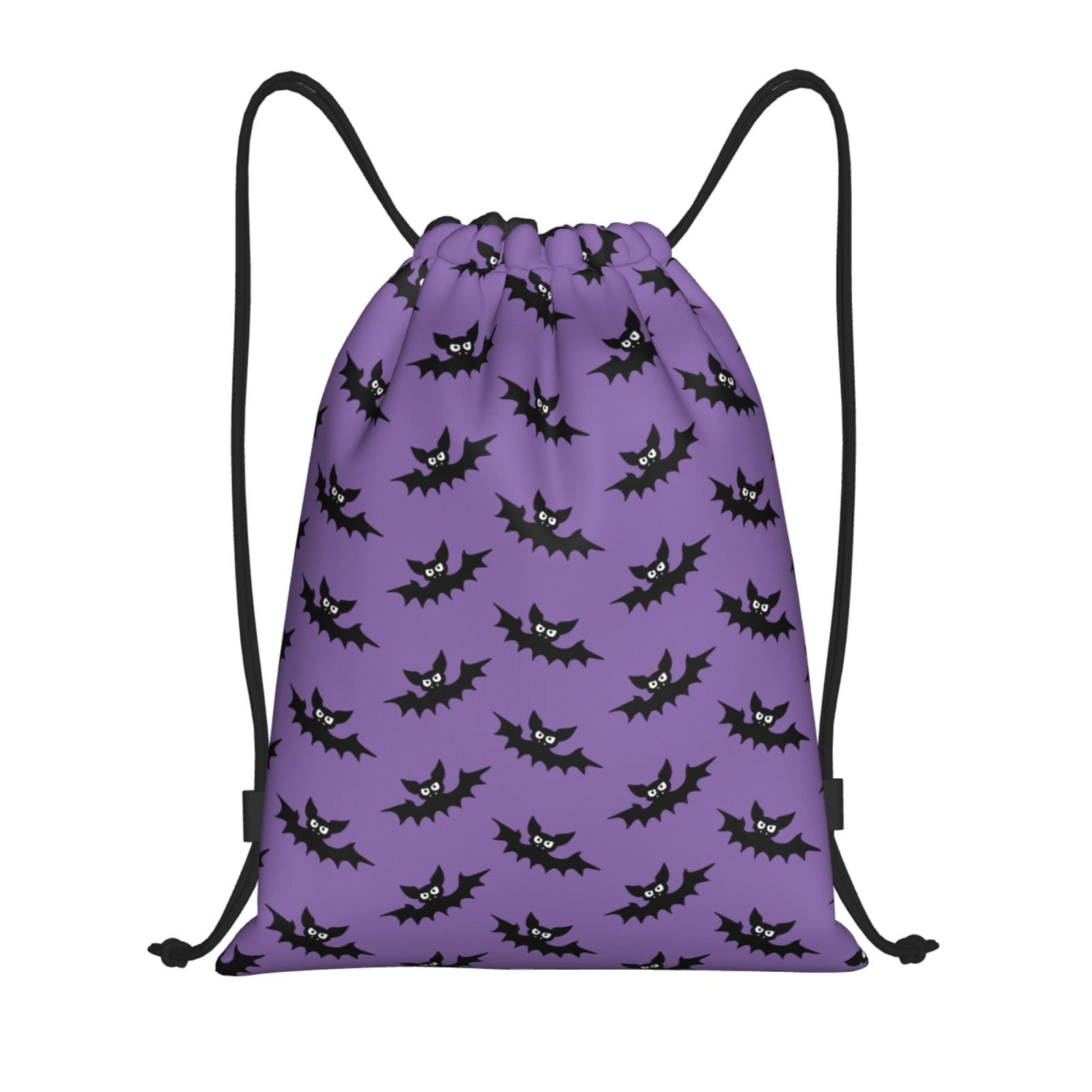 Drawstring Backpack - cool bats gothic Halloween purple Gym Bag for ...