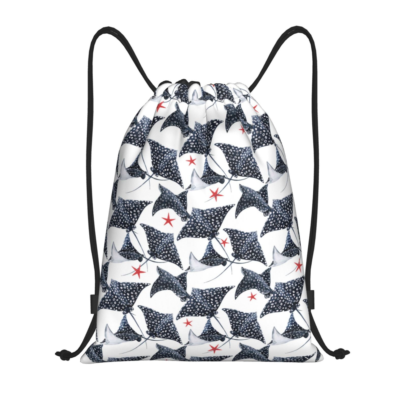 Drawstring Backpack, cool stingray fish cute Light Waterproof Sports ...