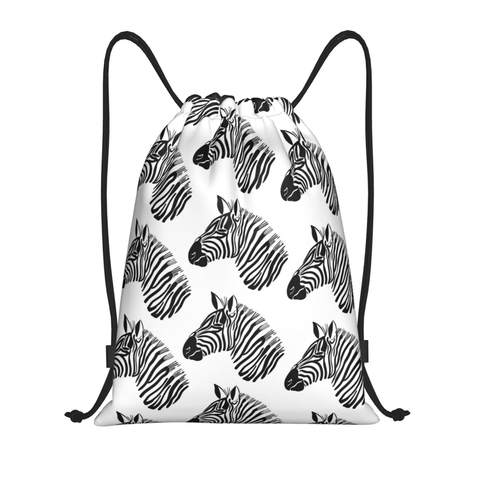 Drawstring Backpack, cool zebra black white Light Waterproof Sports Gym ...