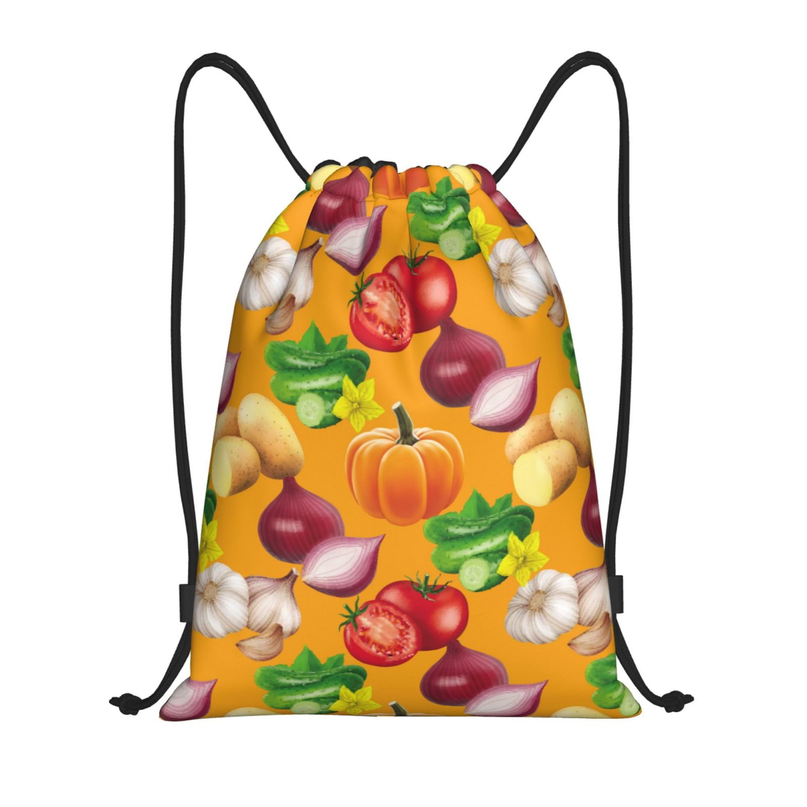 Drawstring Backpack, cucumber onion Potato Light Waterproof Sports Gym ...