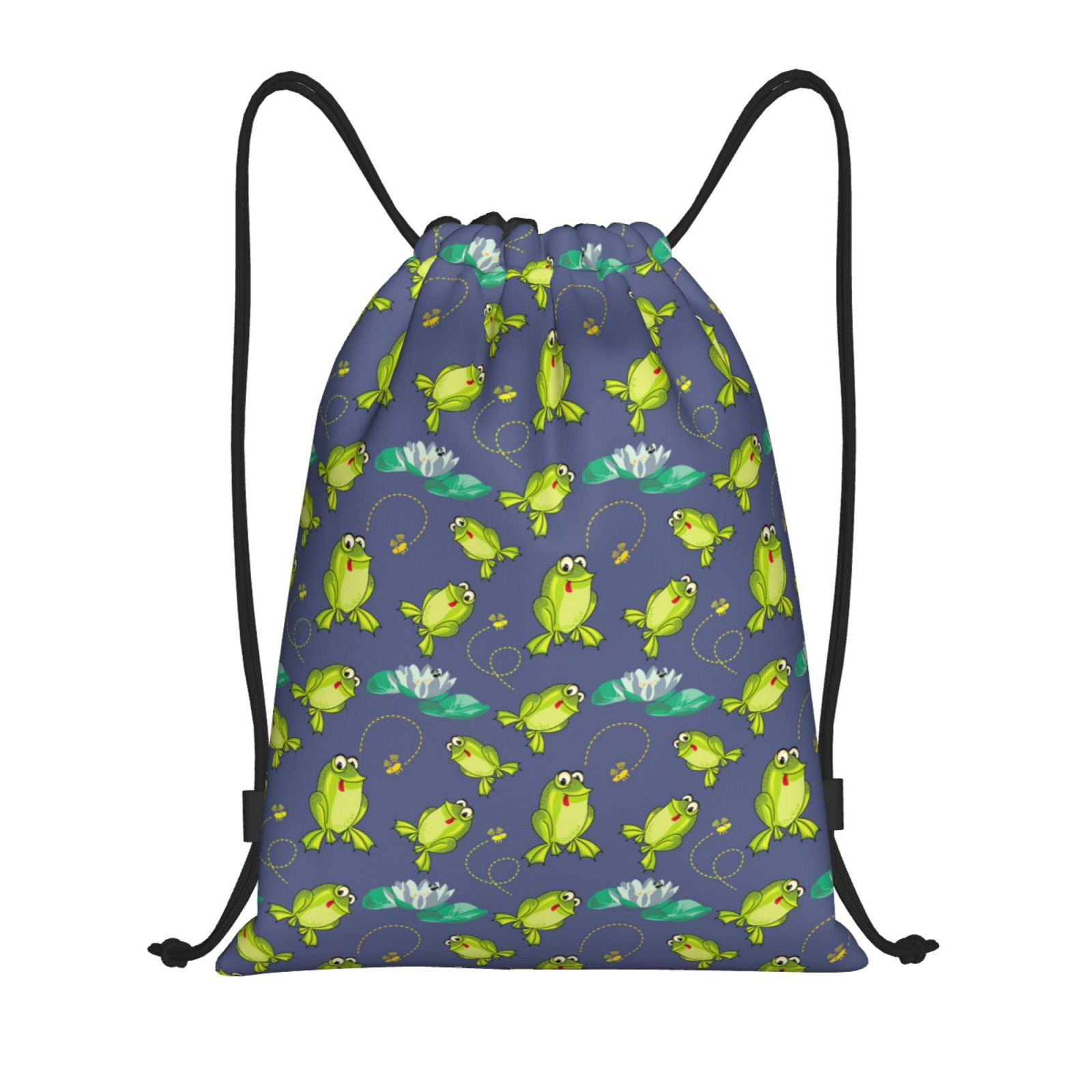 Drawstring Backpack, cute Frogs bee flower Light Waterproof Sports Gym ...