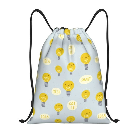 Drawstring Backpack, cute Light Bulb Pattern Light Waterproof Sports ...