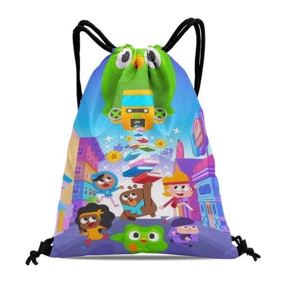 Drawstring Backpack for Duolingo Sackpack Women Men Adults Party Favor ...
