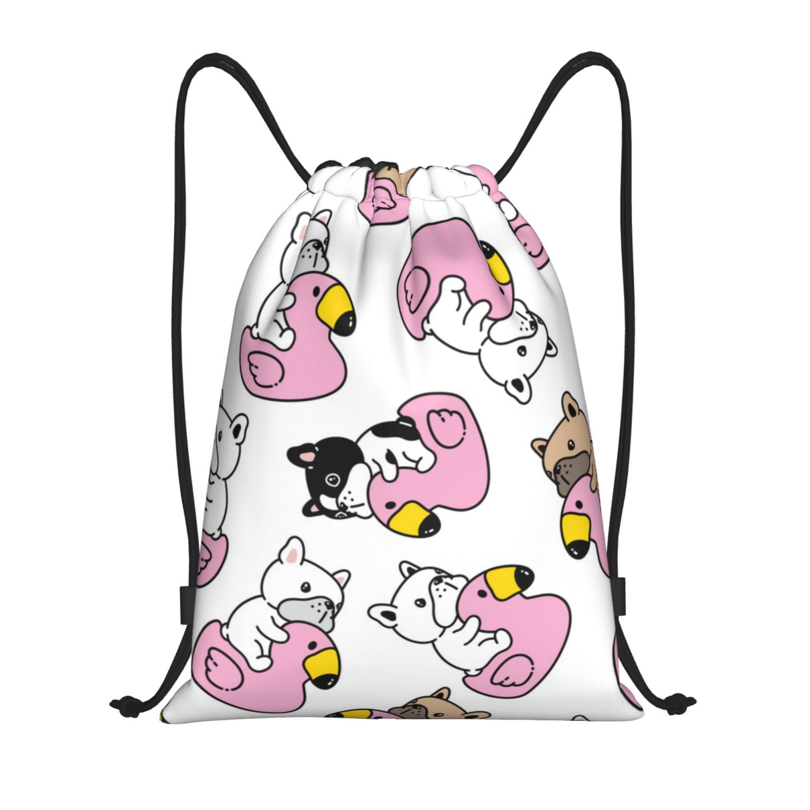 Drawstring Backpack - french bulldog duck Splash Proof Small Drawstring ...
