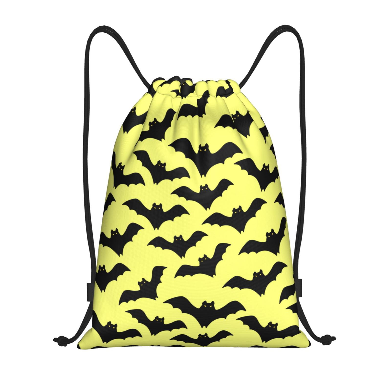 Drawstring Backpack - funny cartoon bats Halloween yellow Splash Proof ...